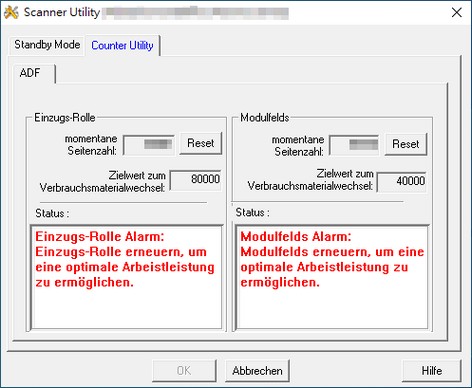 Scanner Einstellungen / Geräte Einstellung