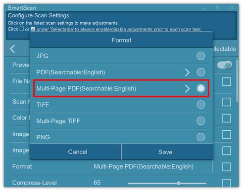 Using SmartCapture by Scanning Document